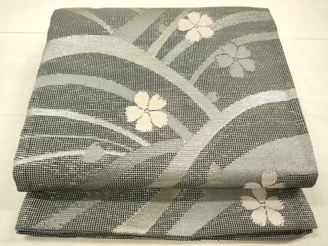 平和屋着物＊夏物　六通柄　京袋帯　流水花文　銀糸　DAAX5961cm