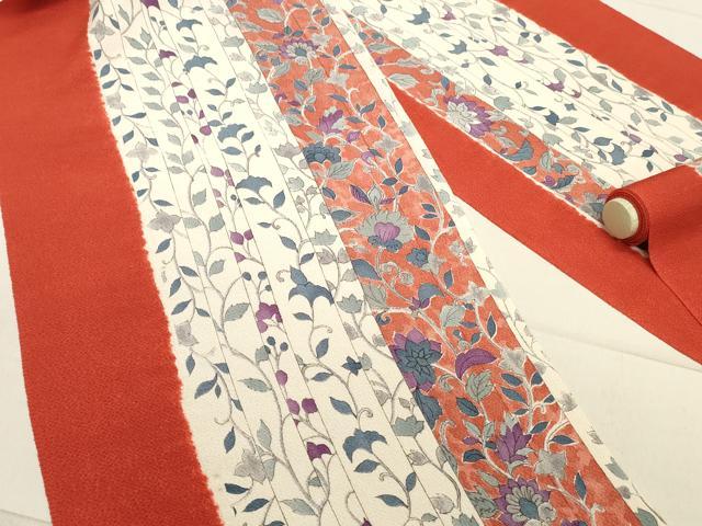 平和屋着物●摺型友禅　京都　多ち花　名古屋帯　反物　更紗花間道　鬼しぼ縮緬　逸品　未使用　DAAX6862zy