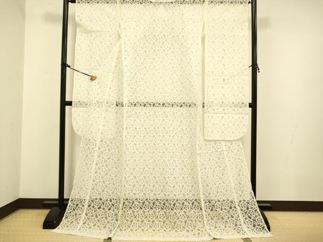 平和屋着物●夏物　総レース　振袖　花尽くし　肌色　ロング丈　DAAX8331du