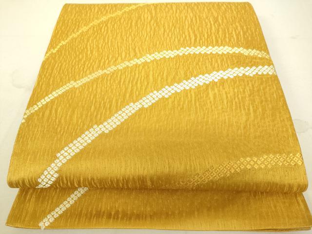 平和屋着物●六通柄袋帯　櫛織　鹿の子芝文　金銀糸　正絹　逸品　DAAX8449du