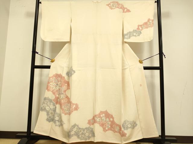 平和屋着物●十日町　名門　滝泰謹製　訪問着　絞り　桐唐草文　正絹　逸品　DAAX8508du