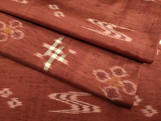 平和屋着物●本場琉球絣　紬　正絹　逸品　DAAX8518du