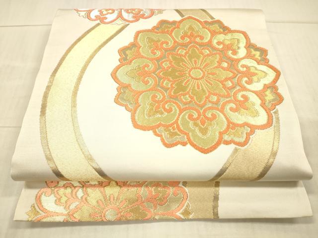 平和屋着物●西陣　川島織物　六通柄　本袋帯　正倉院花文　金銀糸　正絹　逸品　DAAX8543cm