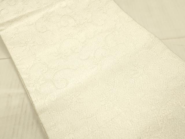 平和屋着物●綴れ　八寸名古屋帯　花唐草文　銀糸　正絹　逸品　DAAX8550cm 平和屋着物○綴れ 八寸名古屋帯 花唐草文 銀糸 正絹 逸品 DAAX8550cm