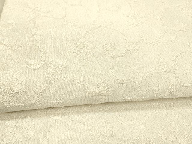 平和屋着物○綴れ 八寸名古屋帯 花唐草文 銀糸 正絹 逸品 DAAX8550cm