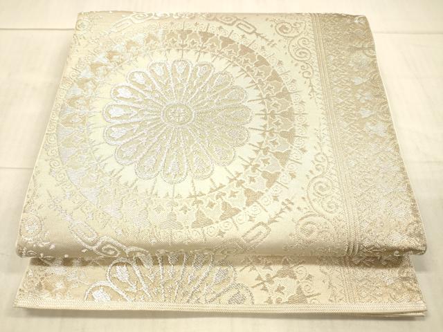 平和屋着物●西陣　川島織物　六通柄　本袋帯　正倉院花文　金銀糸　正絹　逸品　DAAX8557cm