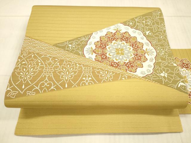 平和屋着物＊夏物　九寸名古屋帯　正倉院更紗花文　金銀糸　DAAX8620cm