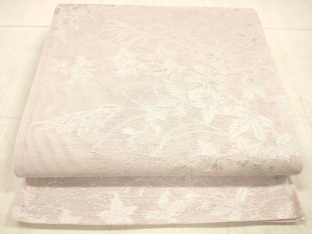 平和屋着物＊夏物　六通柄袋帯　草葉文　銀糸　DAAX8629cm