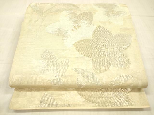 平和屋着物＊夏物　六通柄袋帯　草花文　金銀糸　正絹　逸品　DAAX8658cm