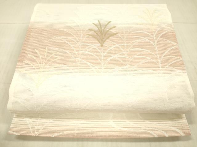 平和屋着物＊夏物　六通柄　京袋帯　流水草葉文　さんび謹製　DAAX8671cm