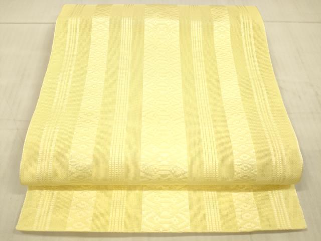 平和屋着物＊夏物　博多織　八寸名古屋帯　献上　淡黄色　DAAX8683cm