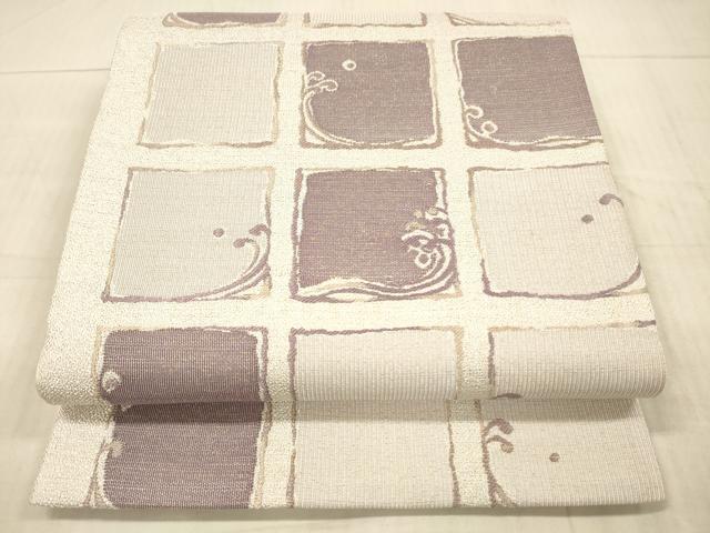 平和屋着物●六通柄袋帯　立波文　金糸　正絹　逸品　DAAX8730cm