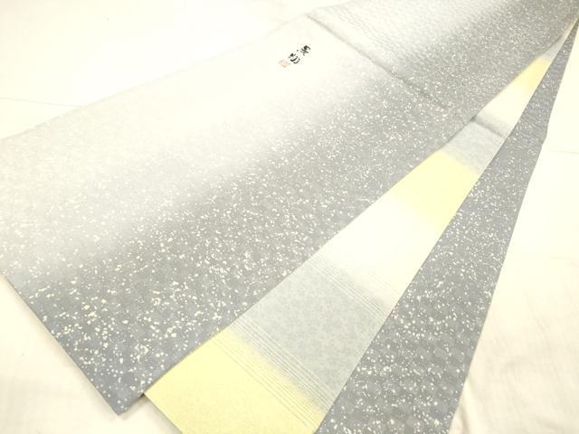 平和屋着物●夢琳派の世界　灘景翔　両面　全通柄袋帯　霞文　横段枝花文　正絹　逸品　DAAX8810cm