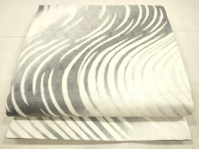 平和屋着物＊夏物　花倉織　花織　両面　全通柄袋帯　流水文　間道　正絹　逸品　DAAX8892cm