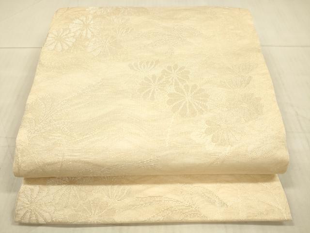 平和屋着物＊夏物　六通柄袋帯　草花文　金銀糸　正絹　逸品　DAAX8901cm