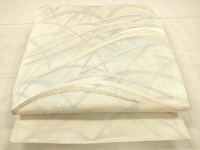 平和屋着物＊夏物　太鼓柄　本袋帯　草葉文　金銀糸　正絹　逸品　DAAX8902cm