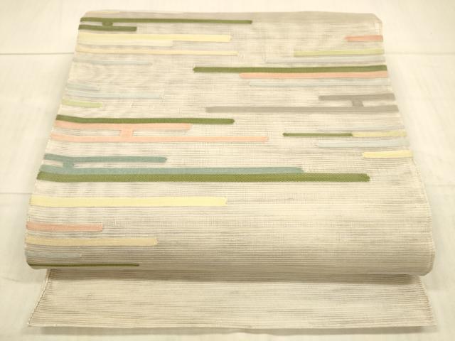 平和屋着物＊夏物　太鼓柄袋帯　霞文　正絹　逸品　DAAX8915cm