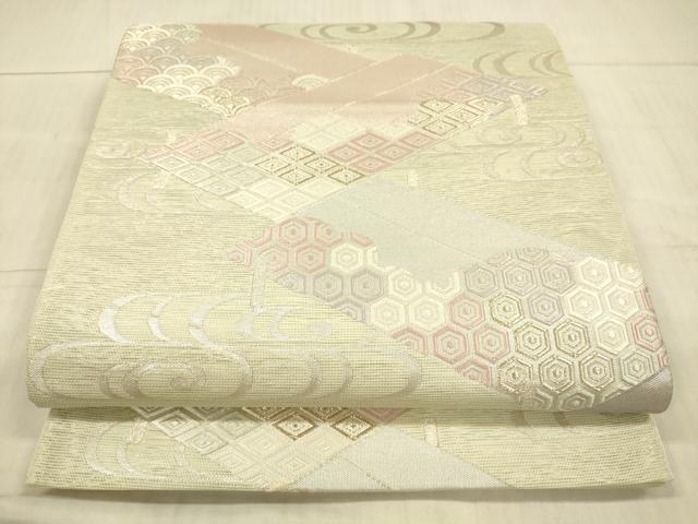 平和屋着物＊夏物　六通柄袋帯　薫風　流水吉祥文　金銀糸　正絹　逸品　DAAX8916cm