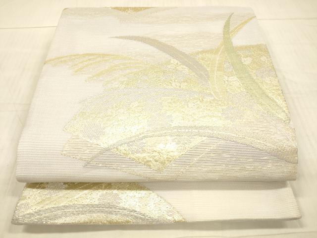 平和屋着物＊夏物　六通柄袋帯　京ころも　地紙草花文　金糸　DAAX8926cm