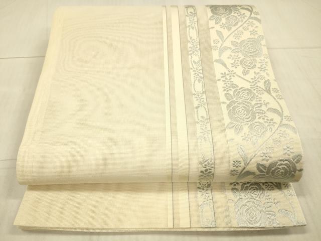 平和屋着物＊夏物　全通柄　京袋帯　唐織　草花間道　DAAX8974cm