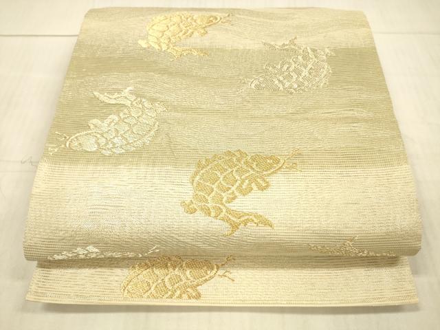 平和屋着物＊夏物　六通柄袋帯　荒磯　金銀糸　正絹　逸品　DAAX8998cm