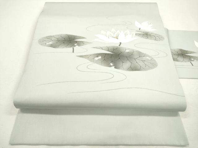 平和屋着物●内山晴祥　手描き　塩瀬　九寸名古屋帯　草花　金彩　正絹　逸品　DAAX9833fe