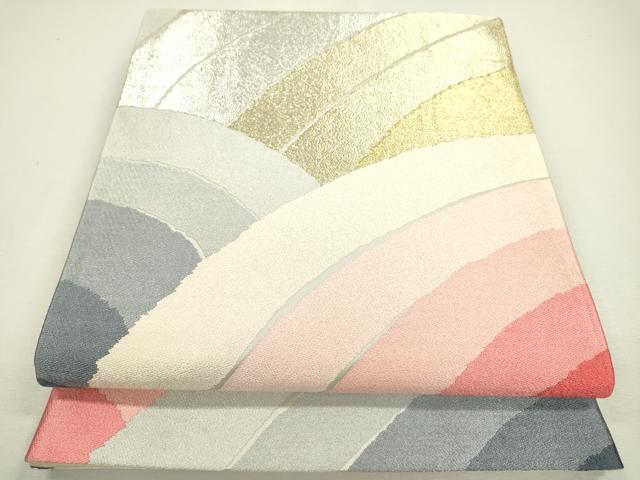 平和屋着物●西陣　白綾苑大庭　六通柄袋帯　唐織　青海波　金銀糸　正絹　逸品　DAAX9853fe