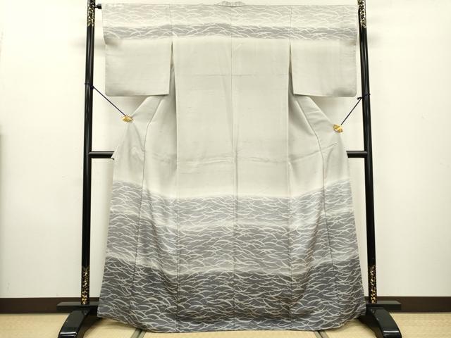 平和屋着物●訪問着　紬地　芝文　正絹　逸品　DAAX9877fe