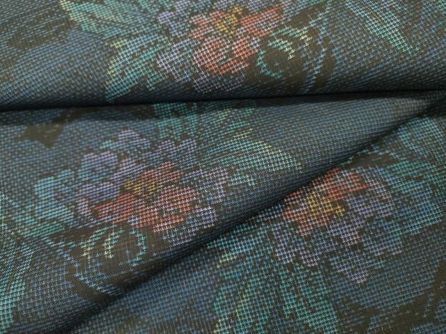 平和屋着物●本場大島紬　9マルキ　流水花文　正絹　逸品　DAAX9879fe