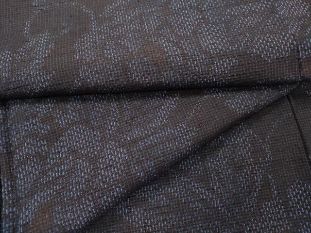 平和屋着物●結城紬　花唐草文　正絹　逸品　DAAX9881fe