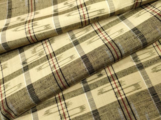 平和屋着物●上質な紬　横段文　正絹　逸品　DAAX9885fe