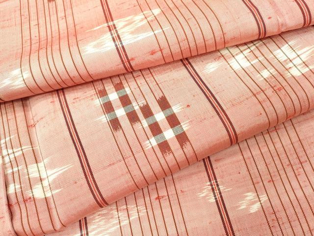 平和屋着物●本場琉球絣　紬　正絹　逸品　DAAX9886fe