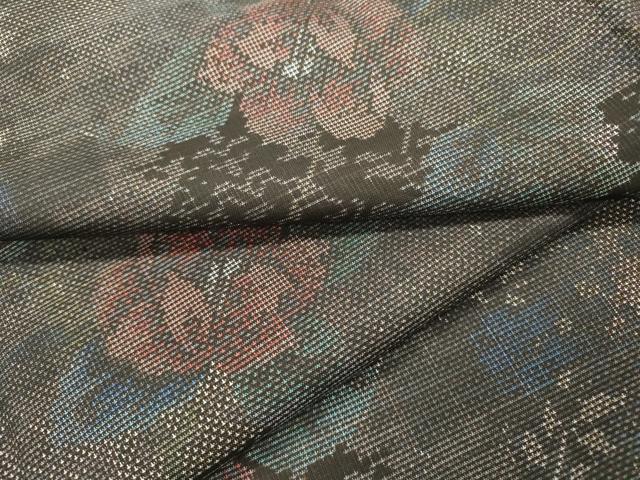 平和屋着物●本場大島紬　9マルキ　草花　正絹　逸品　DAAX9910fe