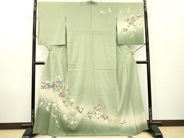 平和屋着物●訪問着　友禅　枝花　暈し染　正絹　逸品　未使用　DAAX9974fe