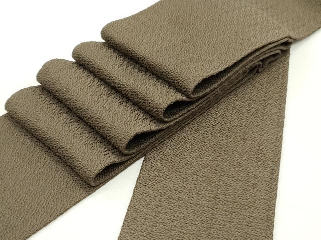 平和屋着物●男性　角帯　霞文　黒茶色　正絹　逸品　DAAY0052ob