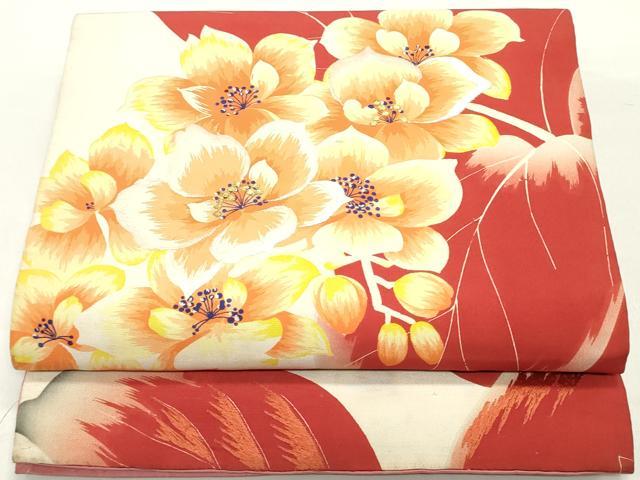 平和屋着物●アンティーク　大正ロマン　全通柄京袋帯　刺繍　舞花文　金銀糸　正絹　逸品　DAAY0185ob