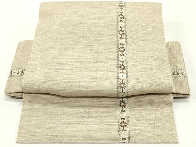 平和屋着物●つけ帯　紬地　花唐草間道　正絹　逸品　未使用　DAAY0209ob