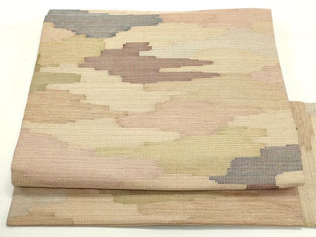 平和屋着物●俵屋　人間国宝　喜多川平朗  有職織物　九寸名古屋帯　霞文　金通し地　正絹　逸品　DAAY0243ob