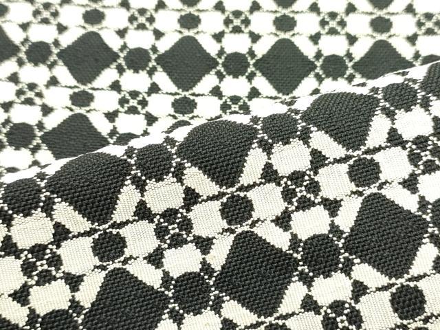 平和屋着物○八寸名古屋帯 紬地 菱繋ぎ 黒地 正絹 逸品 DAAY0262ob