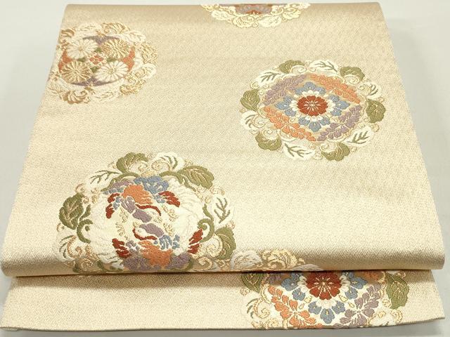 平和屋着物●六通柄袋帯　唐織　有職裂地文　金糸　正絹　逸品　DAAY0269ob