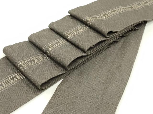 平和屋着物●男性　本場筑前博多織　角帯　間道　正絹　逸品　DAAY0326ob