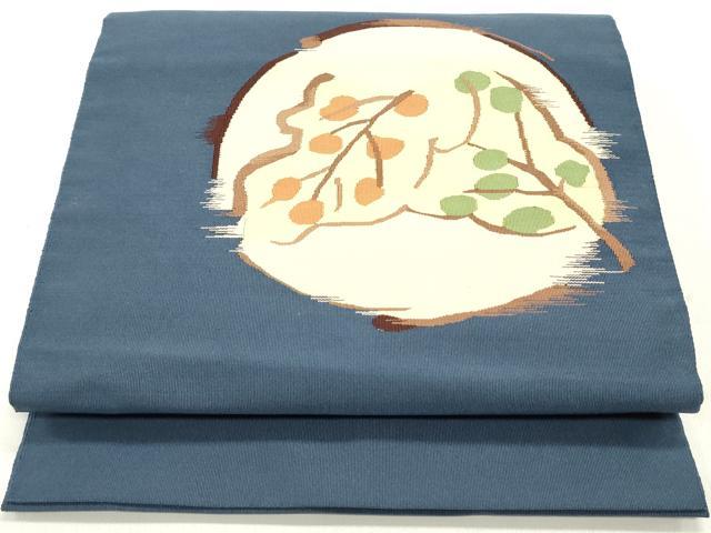 平和屋着物●爪掻き本綴れ　八寸名古屋帯　枝花丸文　正絹　逸品　DAAY0354ob