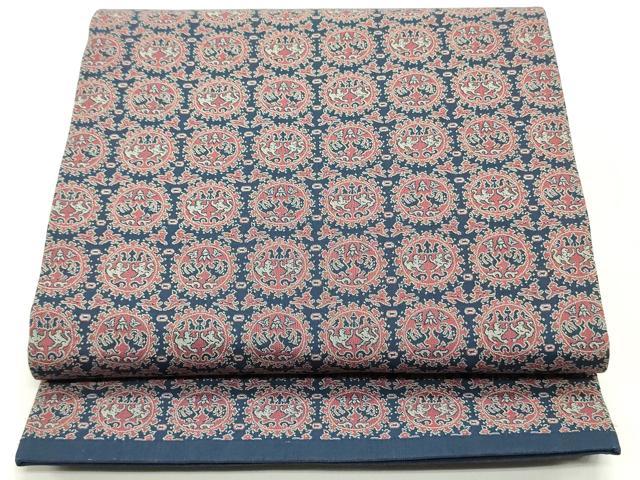 平和屋着物●全通柄　京袋帯　円文白虎朱雀錦　正絹　逸品　未使用　DAAY0393ob