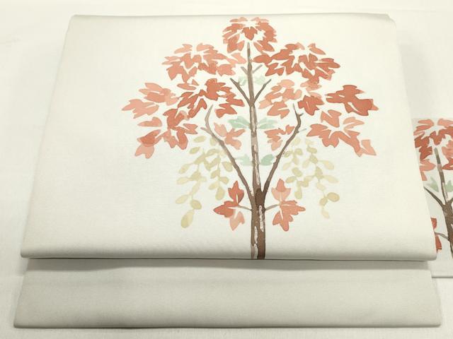 平和屋着物●塩瀬　九寸名古屋帯　ろうけつ染め　枝葉文　鈴乃屋扱い　正絹　逸品　DAAY0415ob