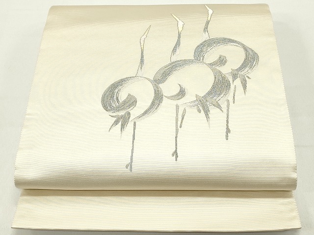 平和屋着物●太鼓柄袋帯　群鶴文　金糸　正絹　逸品　DAAY0470ob