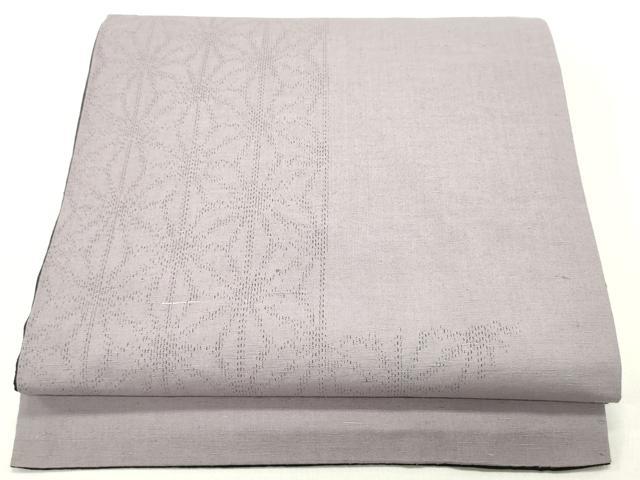 平和屋着物●太鼓柄京袋帯　結城紬地　麻の葉文様　正絹　逸品　DAAY0512ob