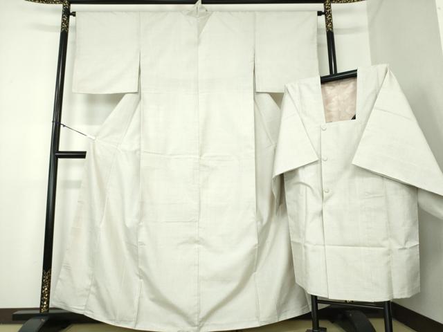 平和屋着物●本場大島紬　白大島　アンサンブル　道行コートセット　総絣　正絹　逸品　DAAY1003ps