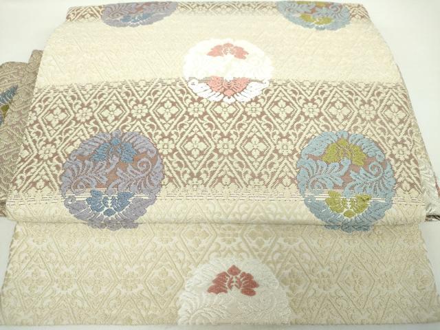 平和屋着物●ワンタッチつけ帯　唐織　花丸文　正絹　逸品　DAAY1032ps