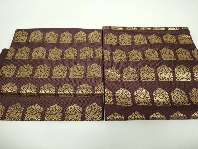 平和屋着物●龍村美術織物　龍村製　つけ帯　花兎瓦燈文　金糸　正絹　逸品　DAAY1036ps