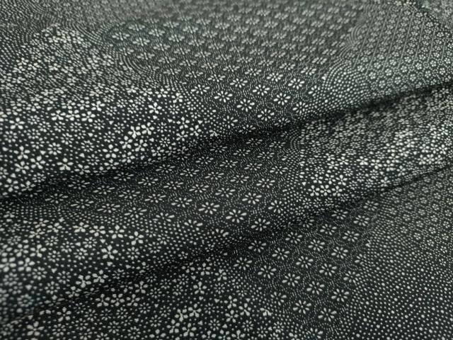 平和屋着物●江戸小紋　切嵌花文　黒地　正絹　逸品　DAAY1053ps